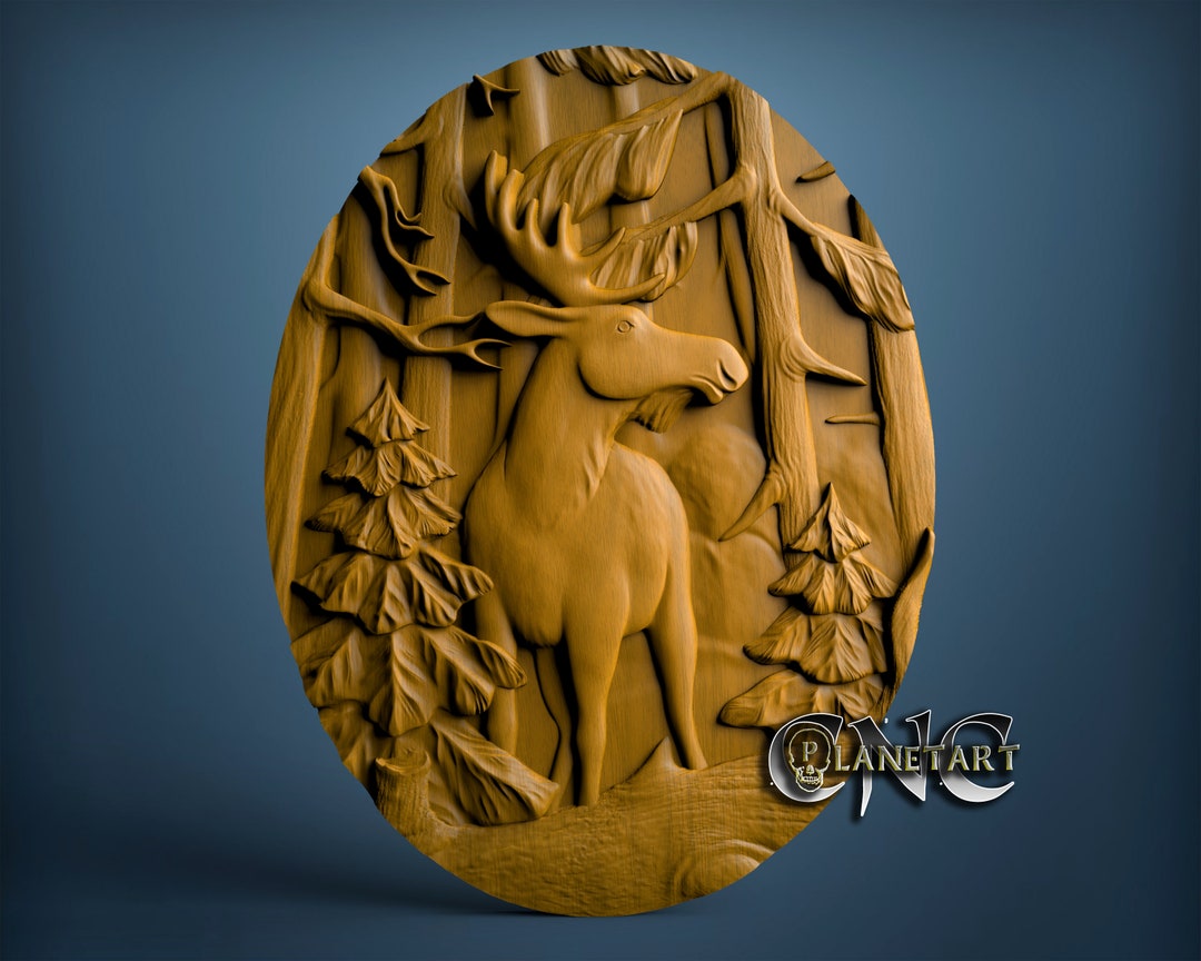 Reindeer, 3D STL Model, CNC Router Engraver, Artcam, Aspire, CNC Files ...