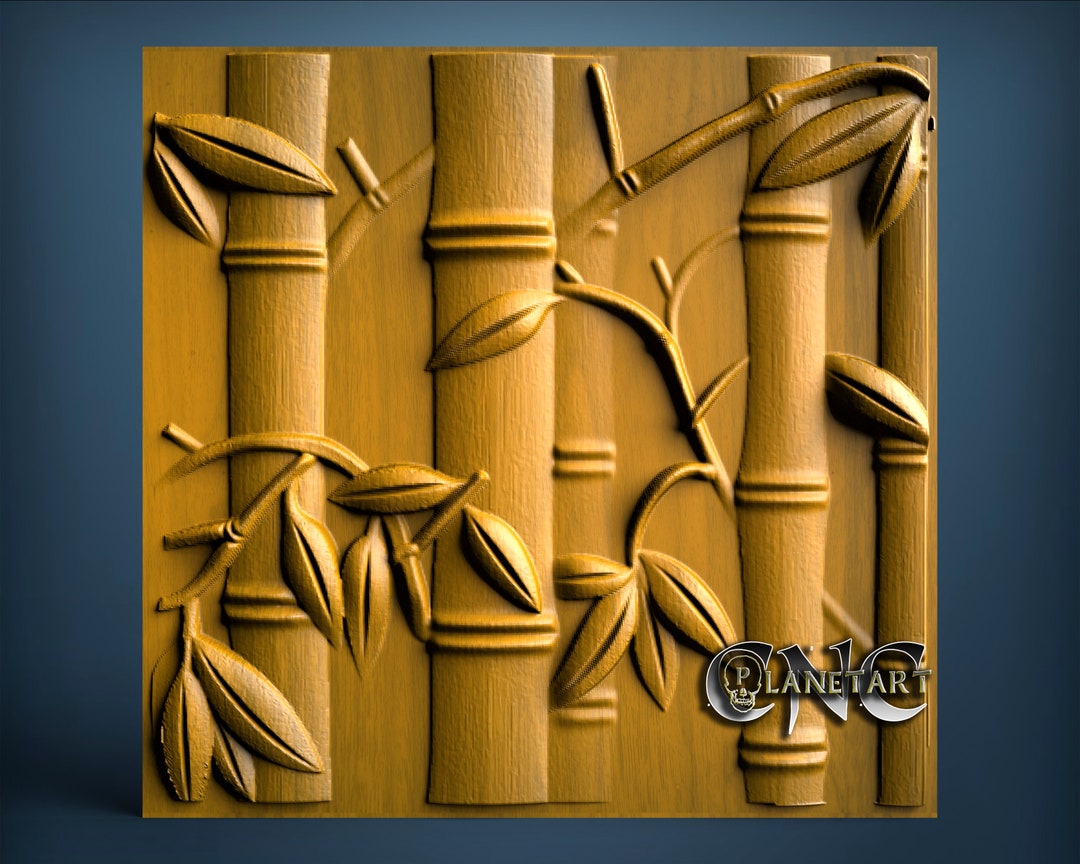 Bamboo, 3D STL Model, CNC Router Engraver, Artcam, Aspire, CNC Files ...