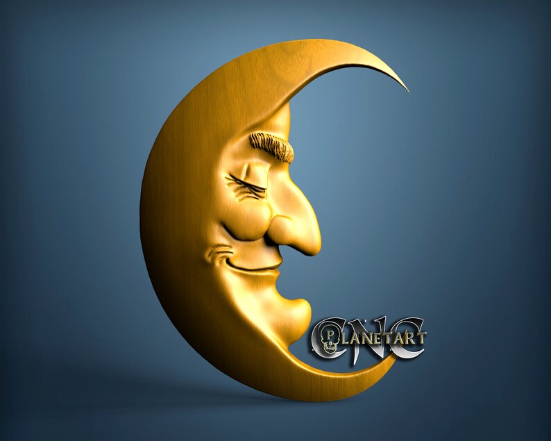 Moon 3d Stl Model Cnc Router Engraver Artcam Aspire Cnc Etsy