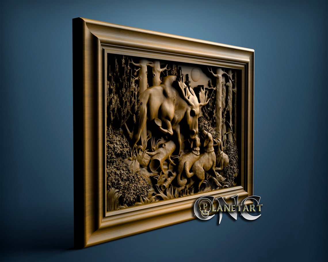 Reindeers 3D STL Model CNC Router Engraver Artcam Aspire - Etsy