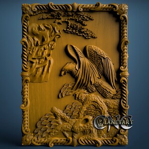 Eagle, 3D STL Model, CNC Router Engraver, Artcam, Aspire, CNC Files ...