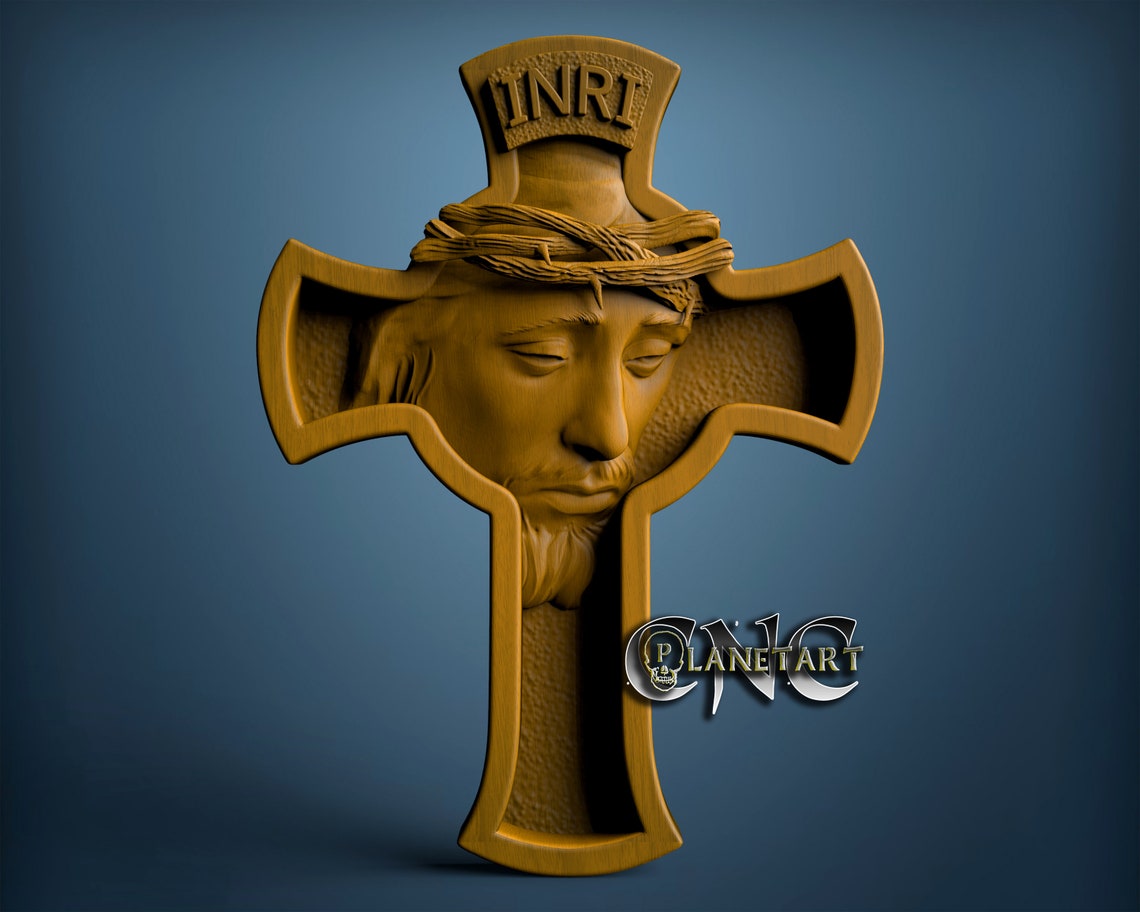 Jesus Cross 3D STL Model CNC Router Engraver Artcam - Etsy