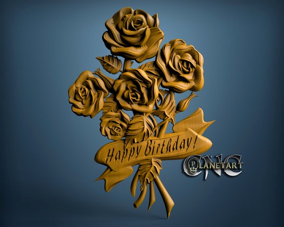 Bouquet of Roses 3D STL Model CNC Router Engraver Artcam - Etsy