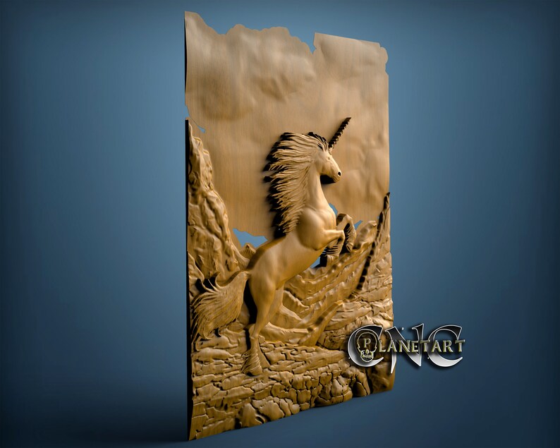 Unicorn 3d Stl Model Cnc Router Engraver Artcam Aspire Etsy