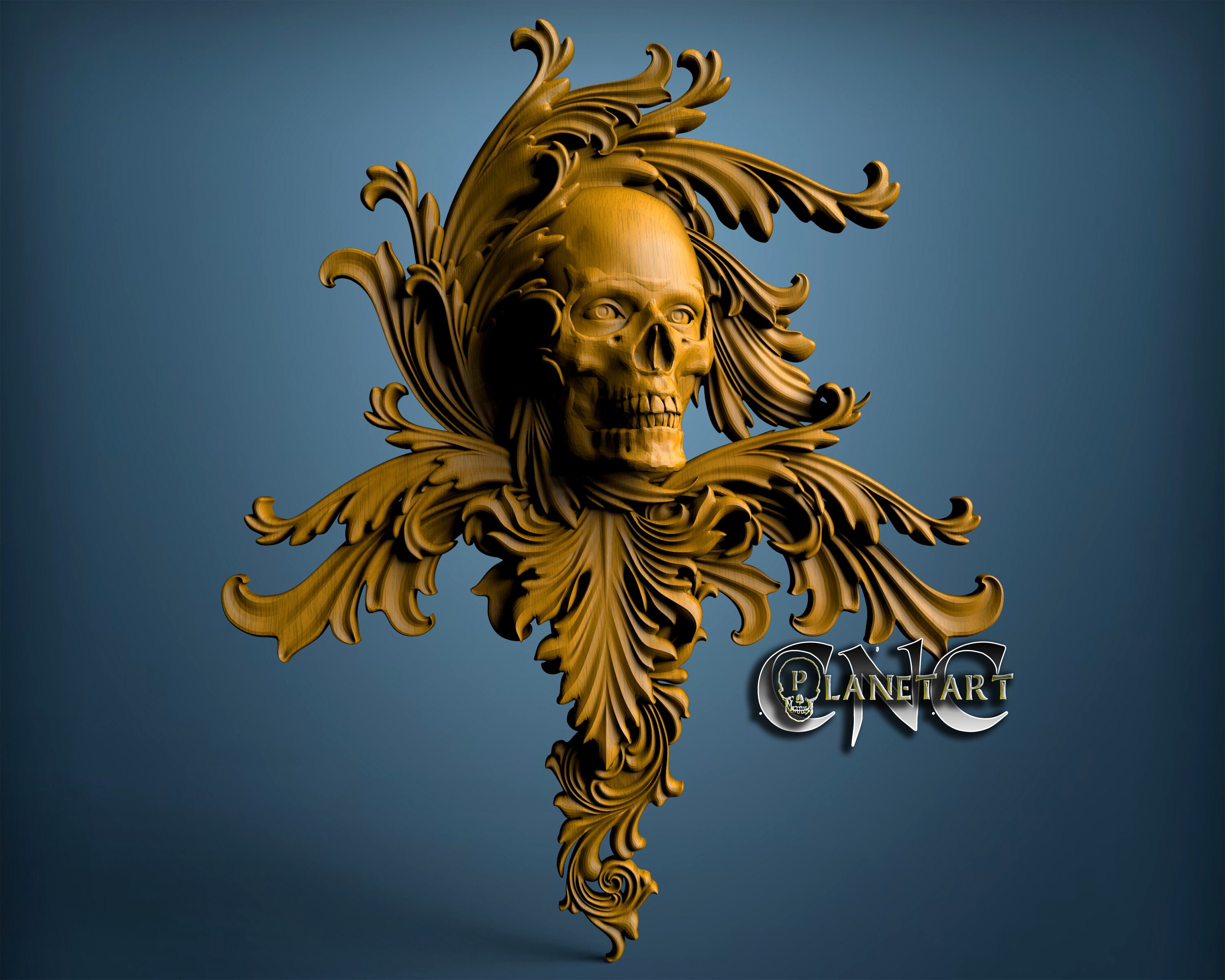 Skull 3d Stl Model Cnc Router Engraver Artcam Aspire Cnc Etsy