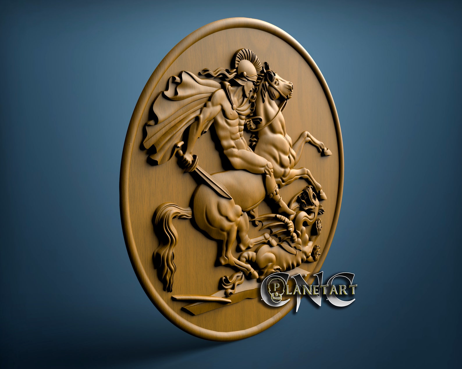 Saint George 3D STL Model CNC Router Engraver Artcam | Etsy