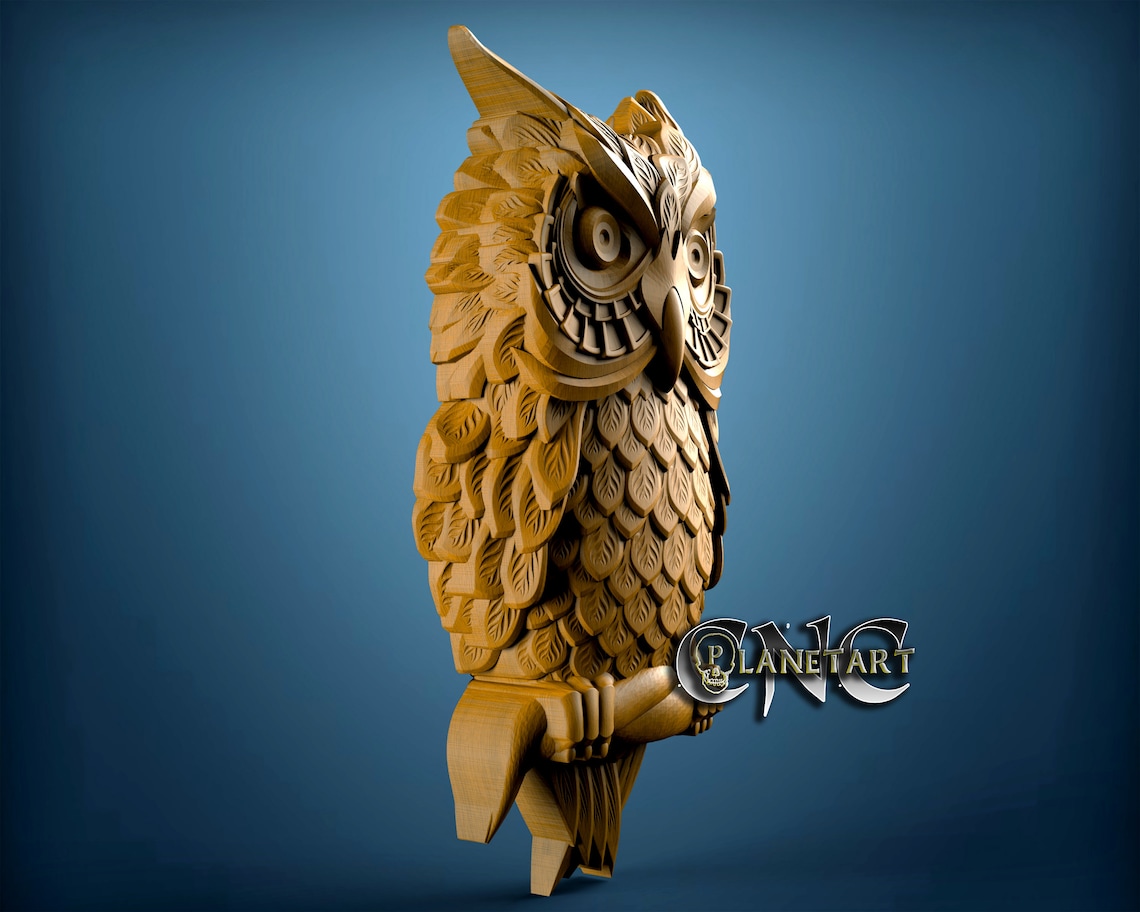 Owl 3D STL Model CNC Router Engraver Artcam Aspire CNC - Etsy