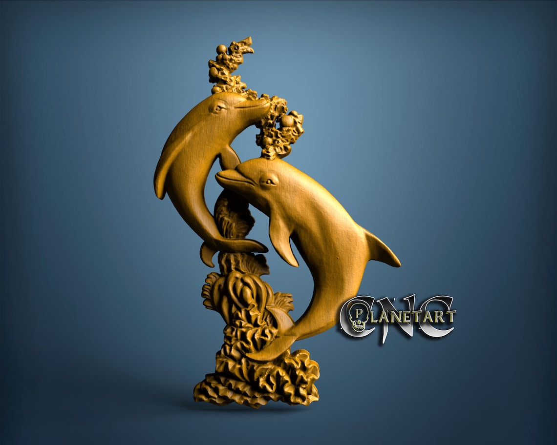 Dolphins 3D STL Model CNC Router Engraver Artcam Aspire - Etsy