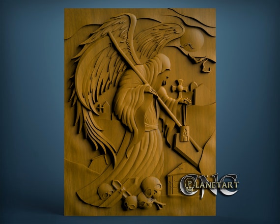 Angel of Darkness 3D STL Model CNC Router Engraver Artcam | Etsy