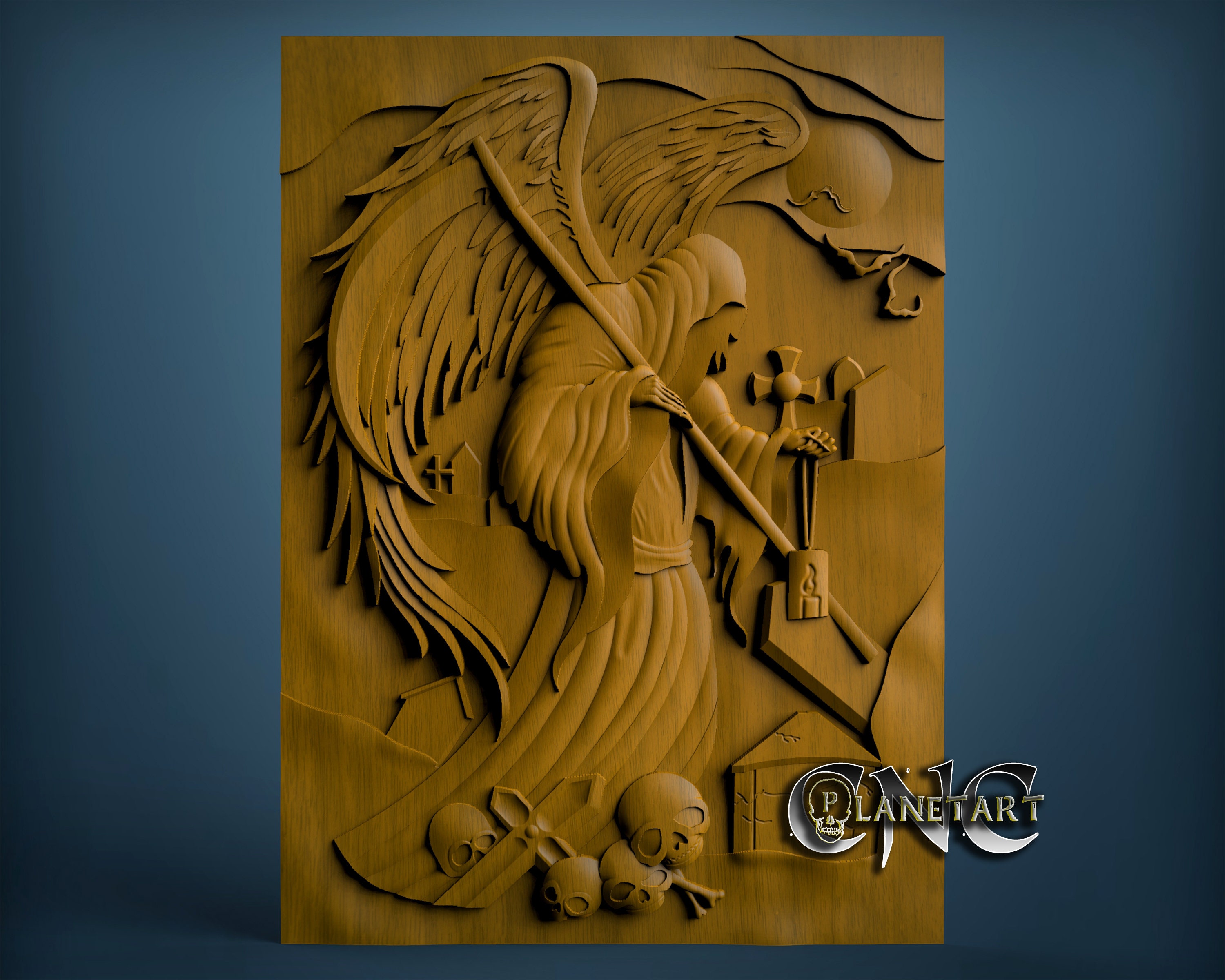Angel of Darkness 3D STL Model CNC Router Engraver Artcam | Etsy