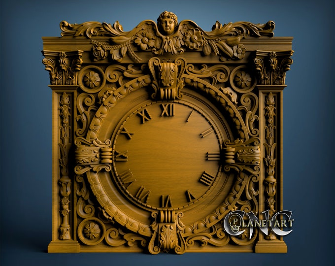 Mechanical Clock, 3D STL Model, CNC Router Engraver, Artcam, Aspire ...