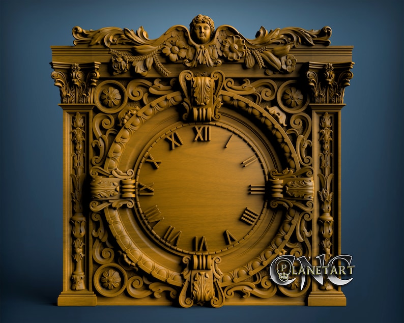 Clock 3D STL Model CNC Router Engraver Artcam Aspire CNC - Etsy