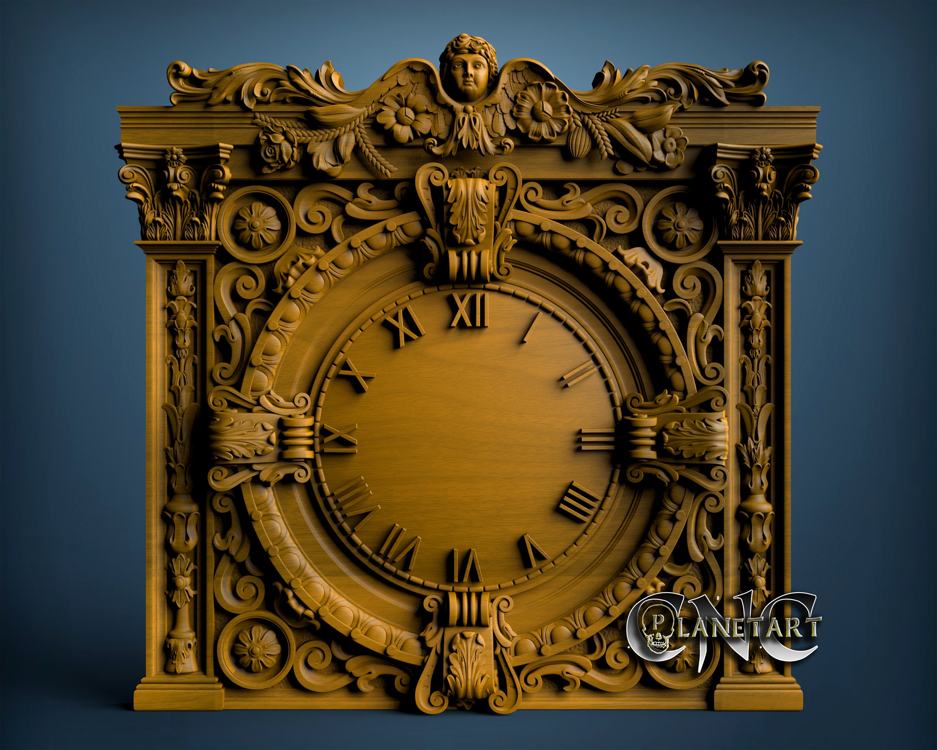 Clock 3D STL Model CNC Router Engraver Artcam Aspire CNC | Etsy