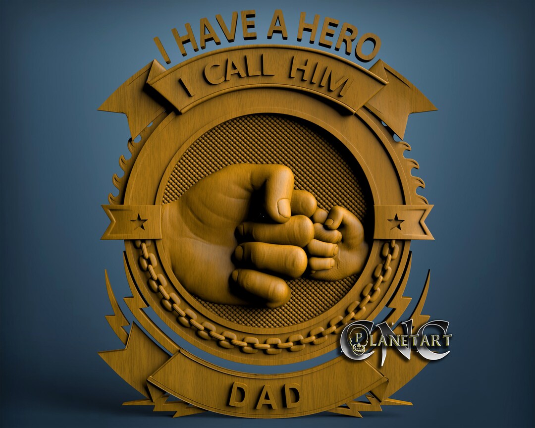 Hero Dad, 3D STL Model, CNC Router Engraver, Artcam, Aspire, CNC Files ...