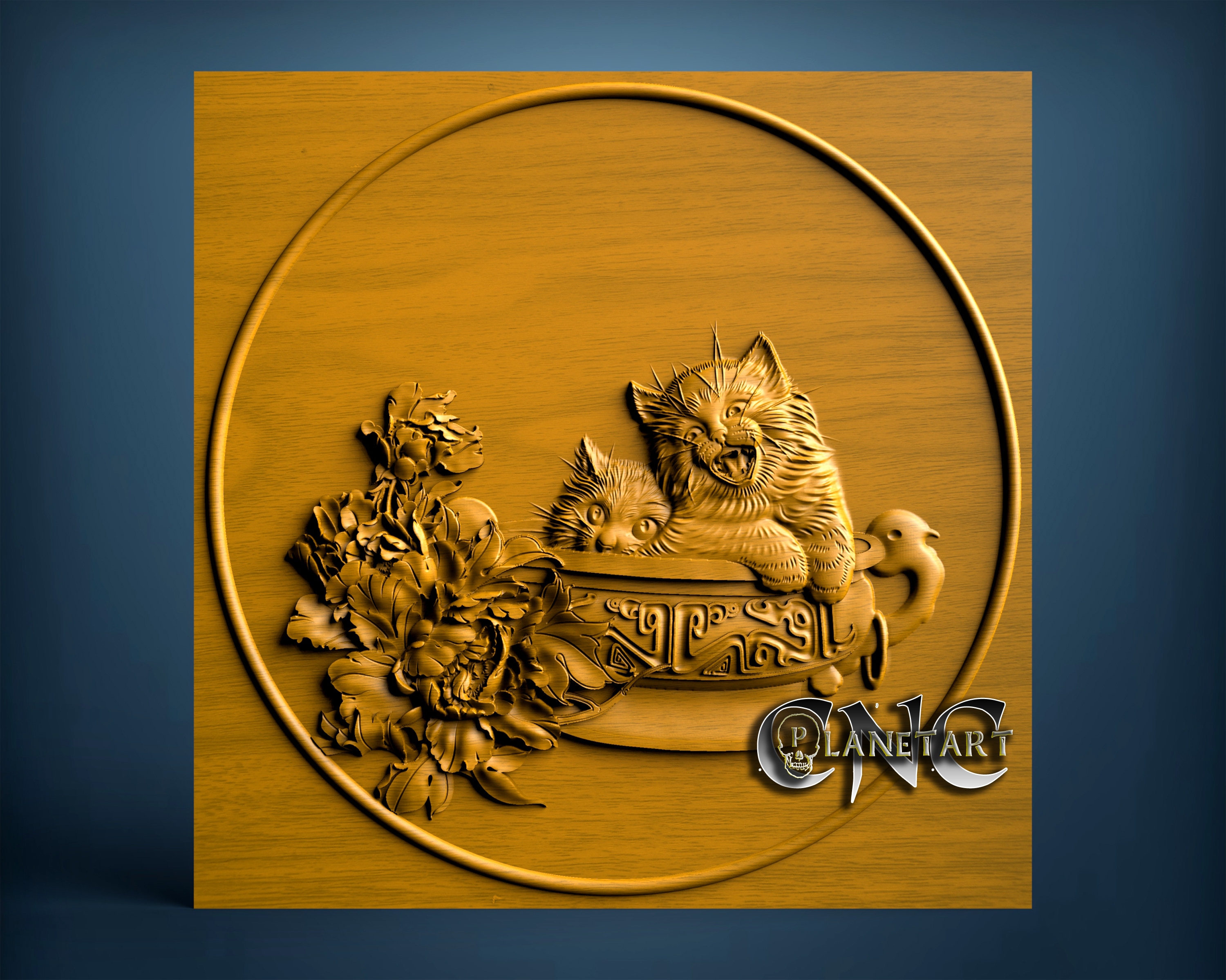 Cats 3D STL Model CNC Router Engraver Artcam Aspire CNC - Etsy Canada