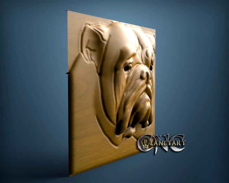 Bulldog 3D STL Model CNC Router Engraver Artcam Aspire - Etsy