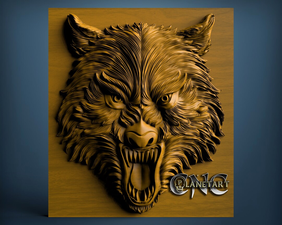Wolf, 3D STL Model, CNC Router Engraver, Artcam, Aspire, CNC Files ...