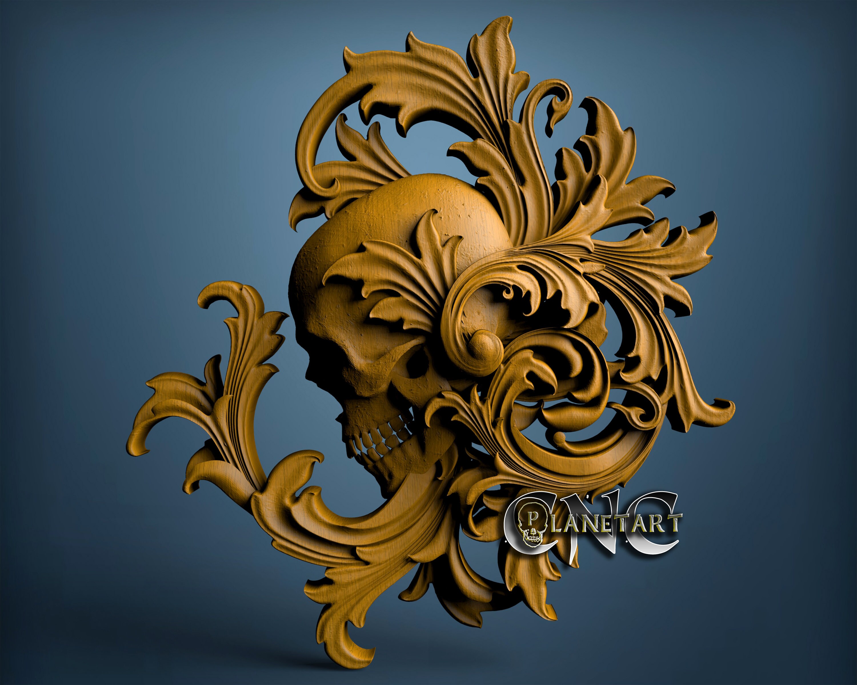 Skull 3d Stl Model Cnc Router Engraver Artcam Aspire Cnc Etsy