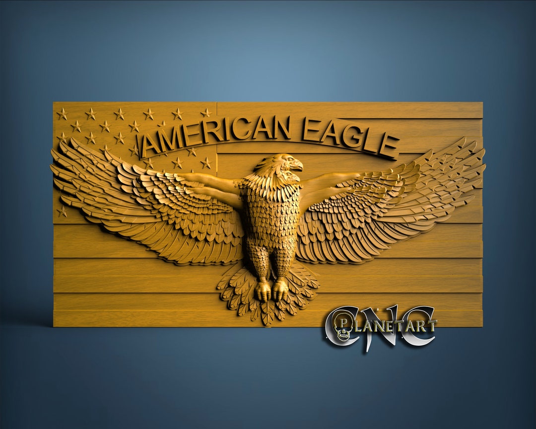 American Eagle, 3D STL Model, CNC Router Engraver, Artcam, Aspire, CNC ...