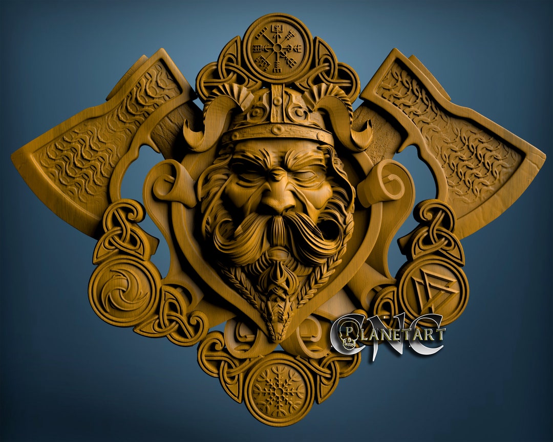 Viking, 3D STL Model, CNC Router Engraver, Artcam, Aspire, CNC Files ...