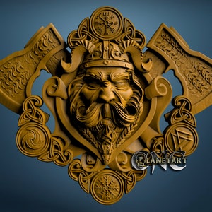 Viking, 3D STL Model, CNC Router Engraver, Artcam, Aspire, CNC Files ...