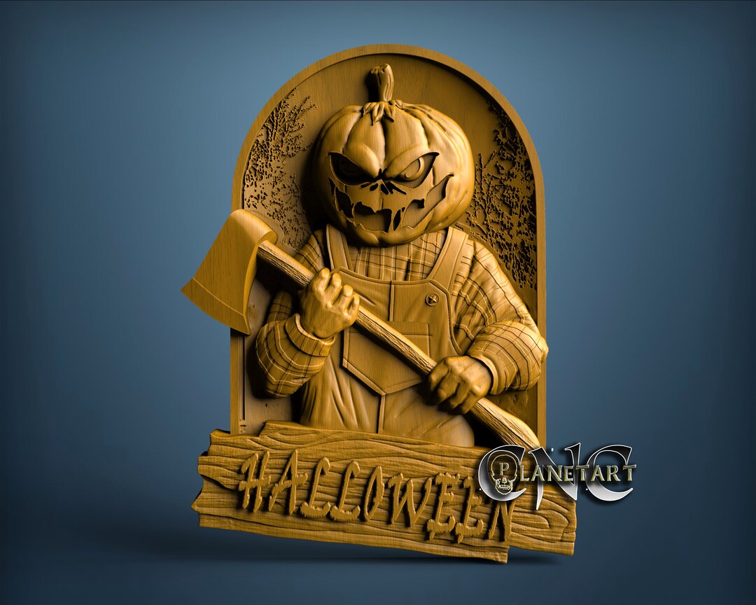 Creep With Axe Halloween, 3D STL Model, CNC Router Engraver, Artcam ...