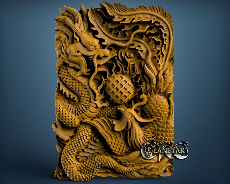 Drago and Phoenix 3D STL Model CNC Router Engraver Artcam - Etsy