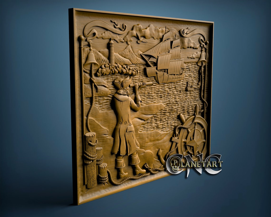 Pirate 3D STL Model CNC Router Engraver Artcam Aspire CNC - Etsy