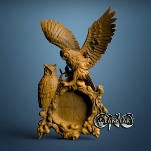 Owl, 3D STL Model, CNC Router Engraver, Artcam, Aspire, CNC Files, Wood ...