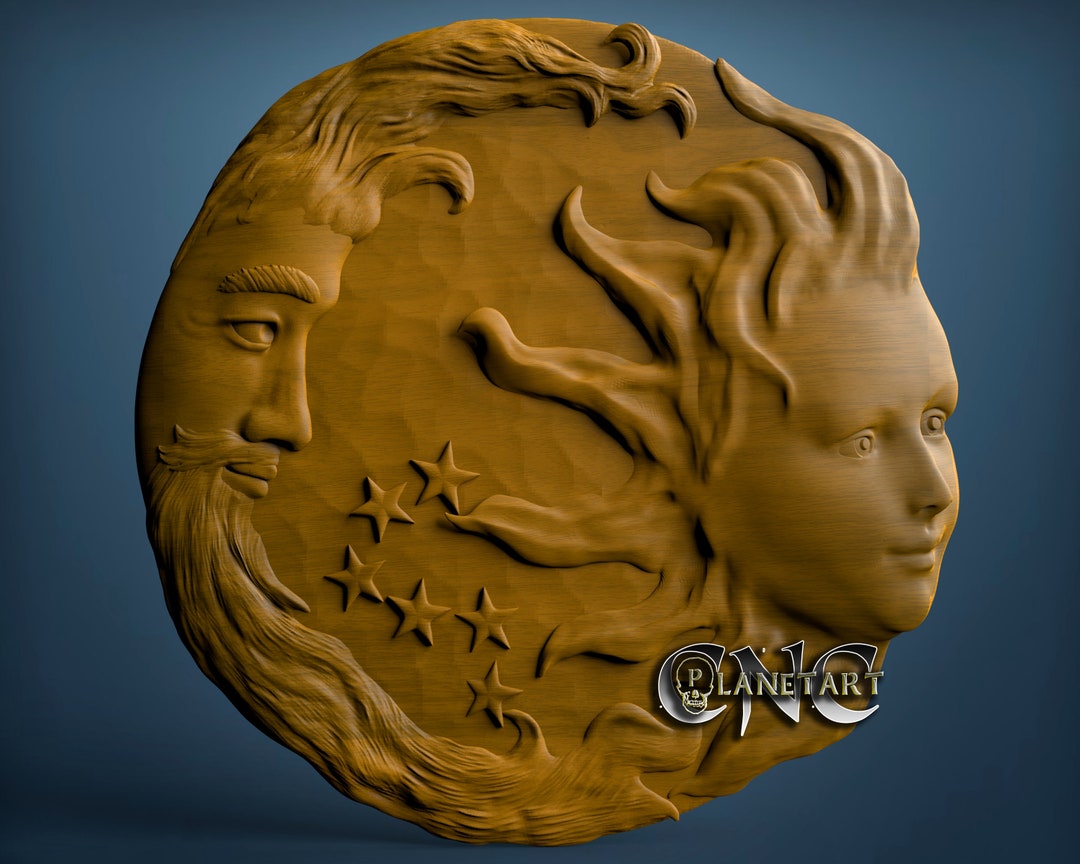 Sun And Moon 3d Stl Model Cnc Router Engraver Artcam Aspire Cnc