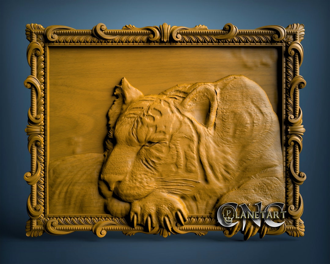 Tiger, 3D STL Model, CNC Router Engraver, Artcam, Aspire, CNC Files ...