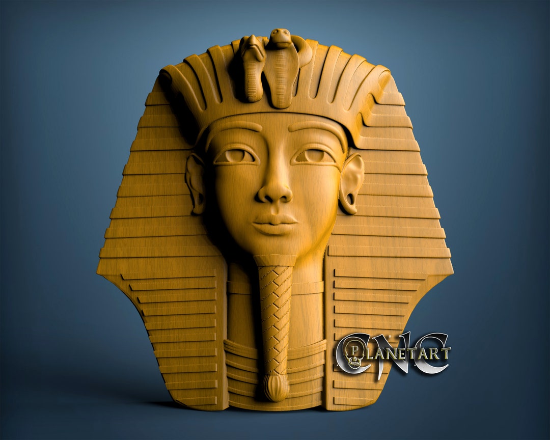 Tutankhamun, 3D STL Model, CNC Router Engraver, Artcam, Aspire, CNC ...