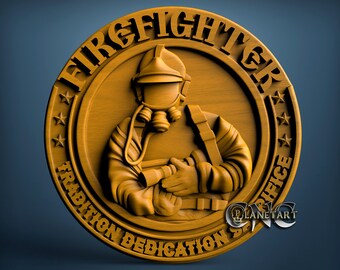Firefighter Sign, 3D STL Model for Cnc Users, CNC Router Engraver, V ...