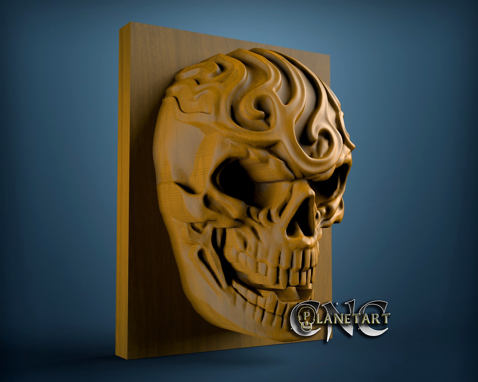 Artistic Skull 3D STL Model CNC Router Engraver Artcam - Etsy