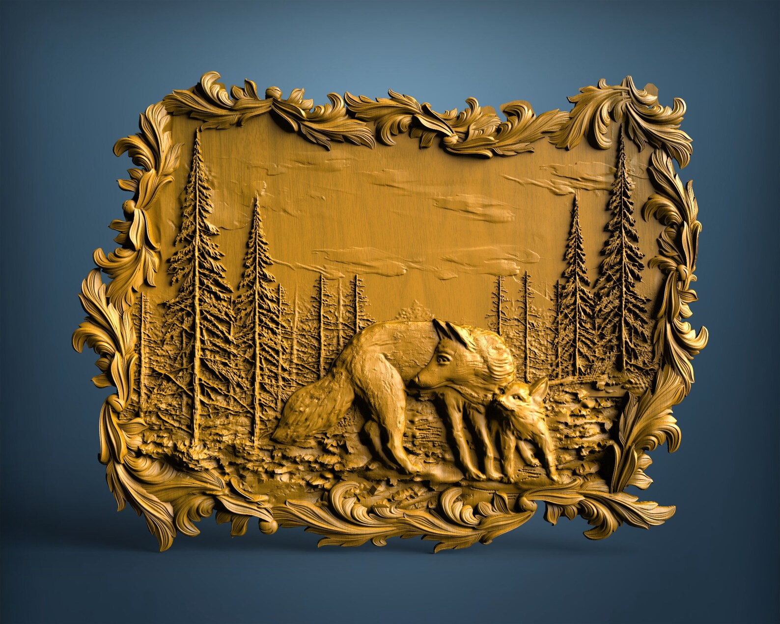 Wolf 3D STL Model CNC Router Engraver Artcam Aspire CNC - Etsy