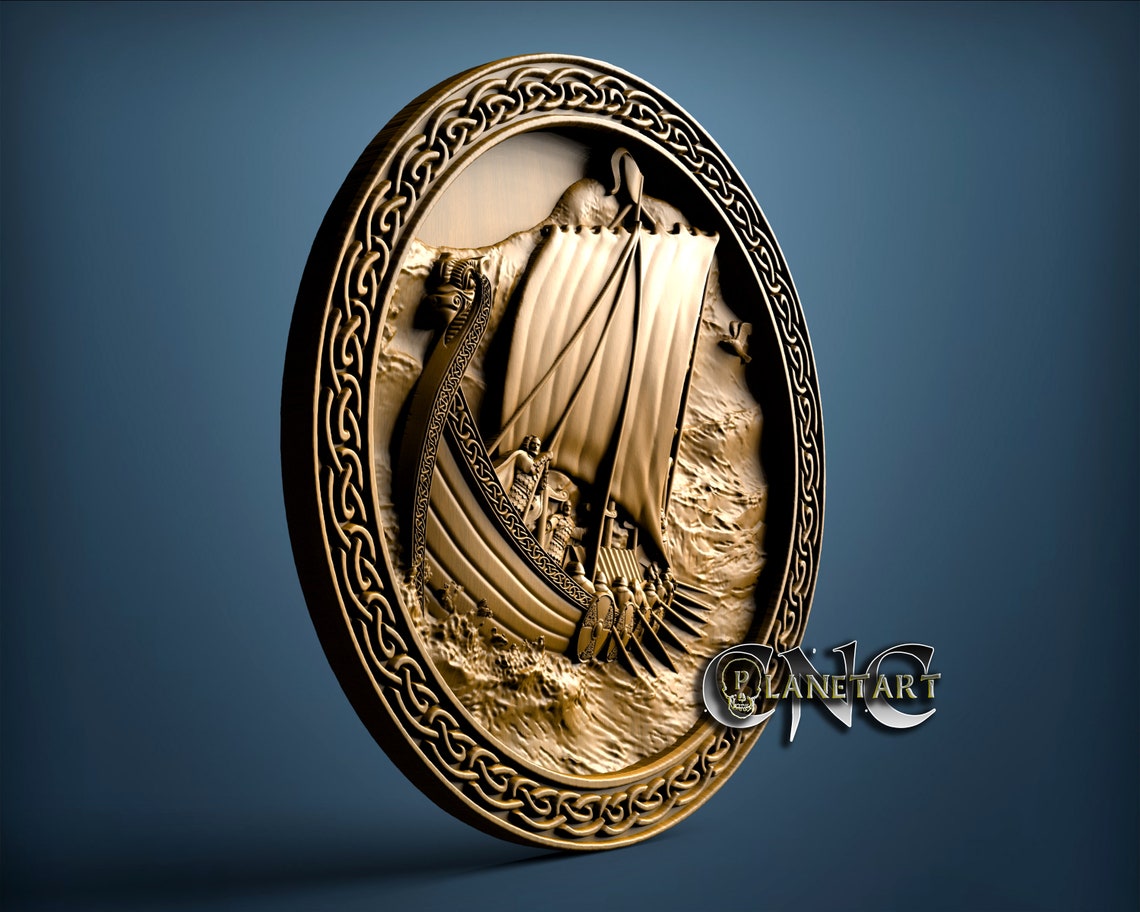 Viking Ship 3D STL Model CNC Router Engraver Artcam - Etsy