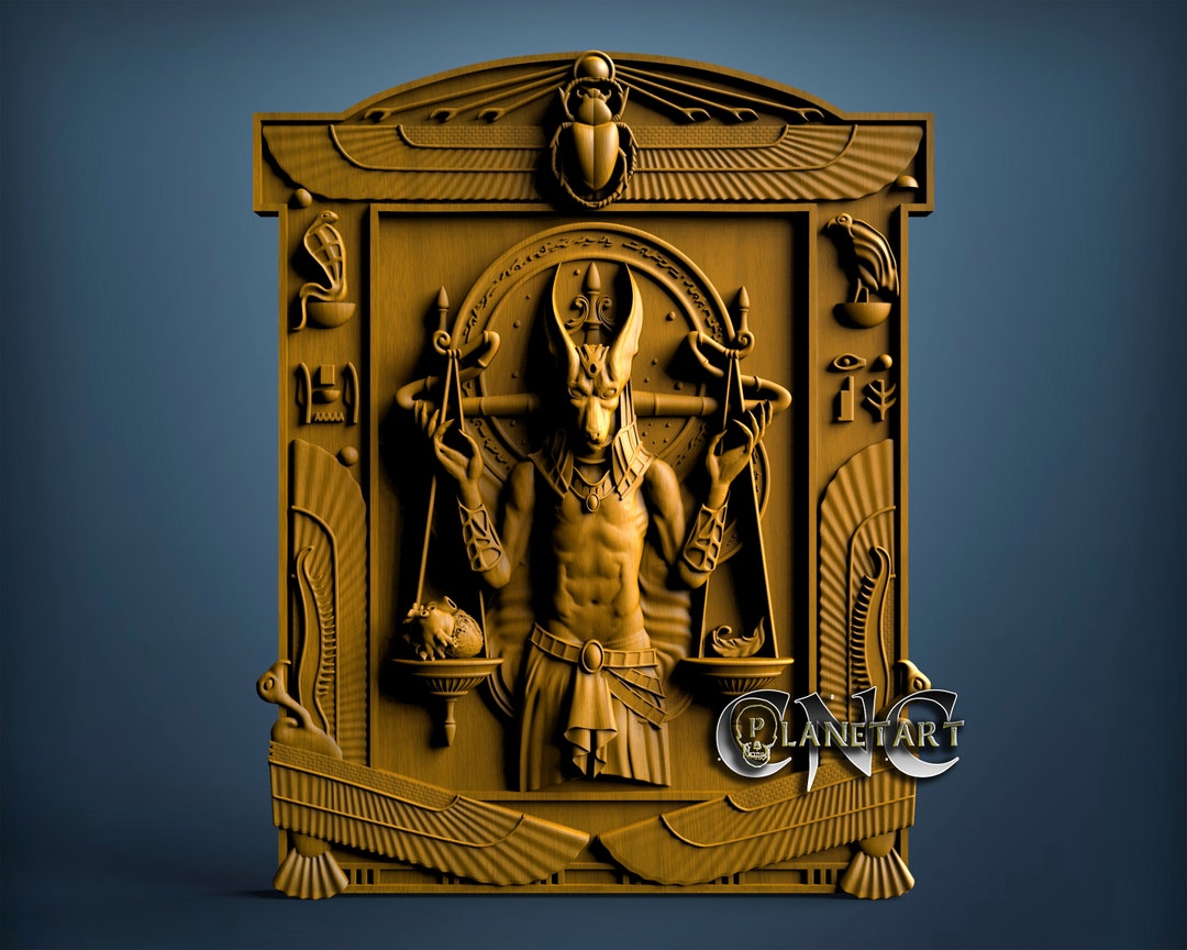 Anubis Framed, 3D STL Model, CNC Router Engraver, Artcam, Aspire, CNC ...