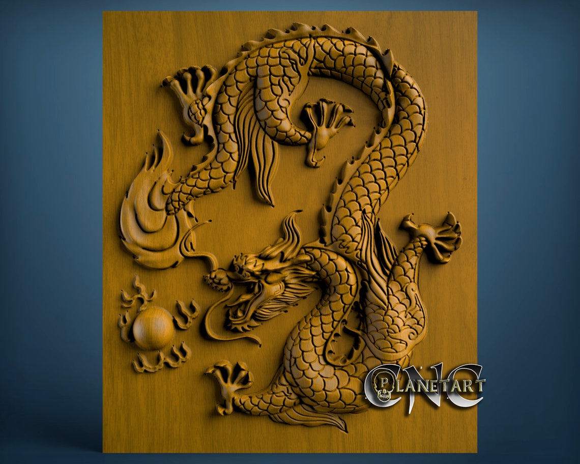 Dragon 3D STL Model CNC Router Engraver Artcam Aspire CNC - Etsy