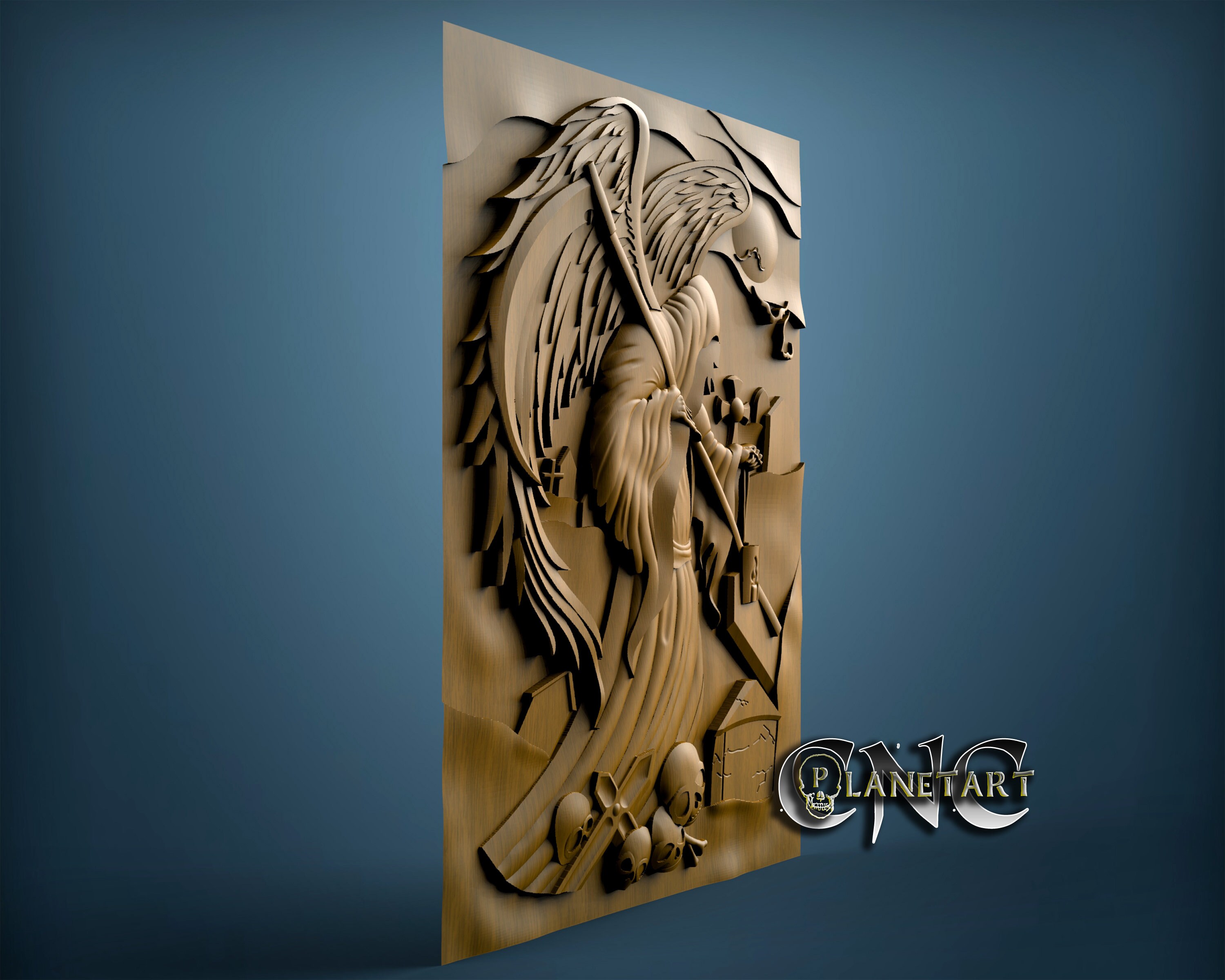 Angel of Darkness 3D STL Model CNC Router Engraver Artcam | Etsy