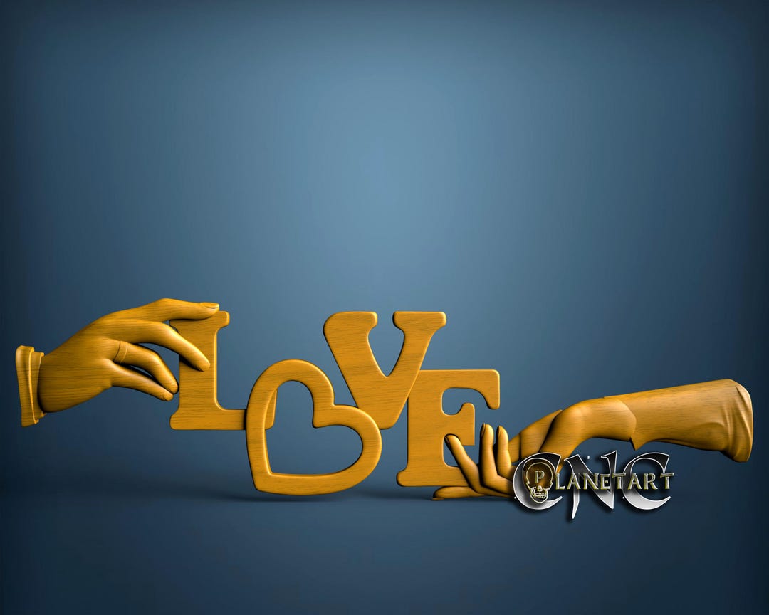 Hand and Love, 3D STL Model, CNC Router Engraver, Artcam, Aspire, CNC ...