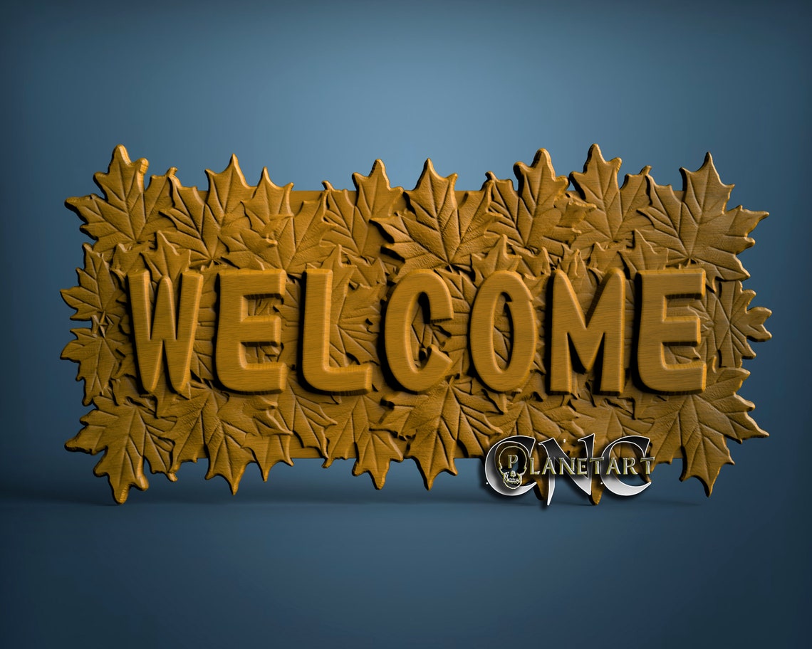 Welcome Sign 3D STL Model CNC Router Engraver Artcam - Etsy