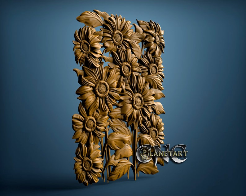 Sun Flower 3D STL Model CNC Router Engraver Artcam Aspire - Etsy