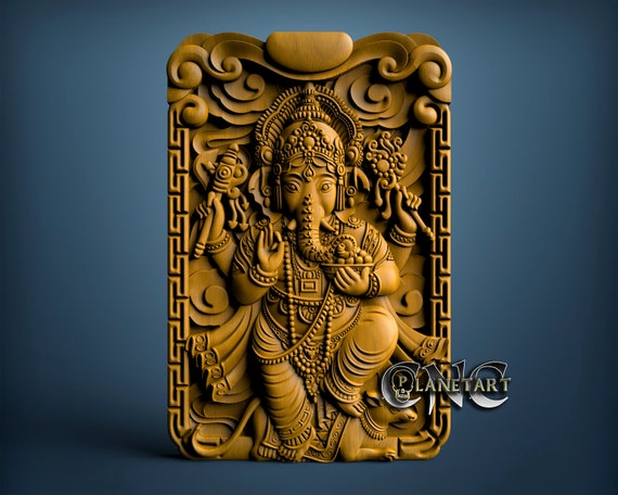 Indian Elephant God Ganesha 3D STL Model CNC Router - Etsy