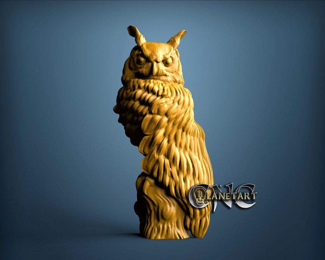 Búho, modelo 3D STL, grabador de enrutador CNC, Artcam, Aspire ...