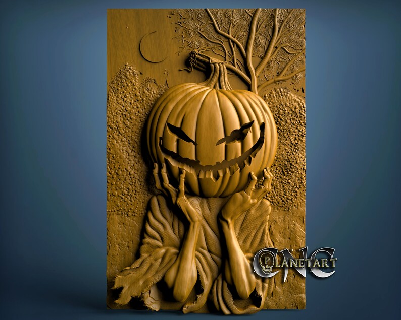 Pumpkin Head 3D STL Model CNC Router Engraver Artcam - Etsy