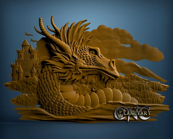 Dragon 3D STL Model CNC Router Engraver Artcam Aspire CNC | Etsy Canada
