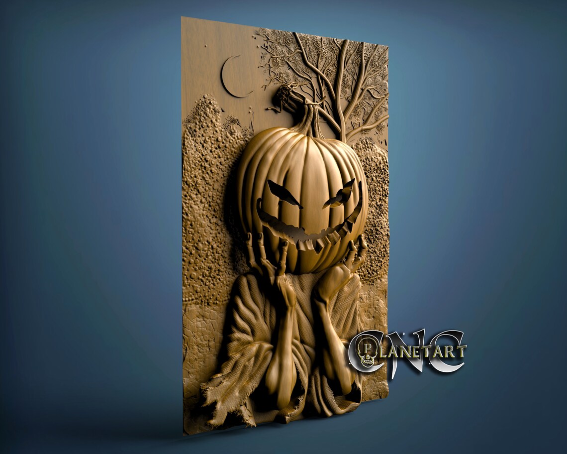 Pumpkin Head 3D STL Model CNC Router Engraver Artcam - Etsy