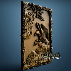 Eagle, 3D STL Model, CNC Router Engraver, Artcam, Aspire, CNC Files ...