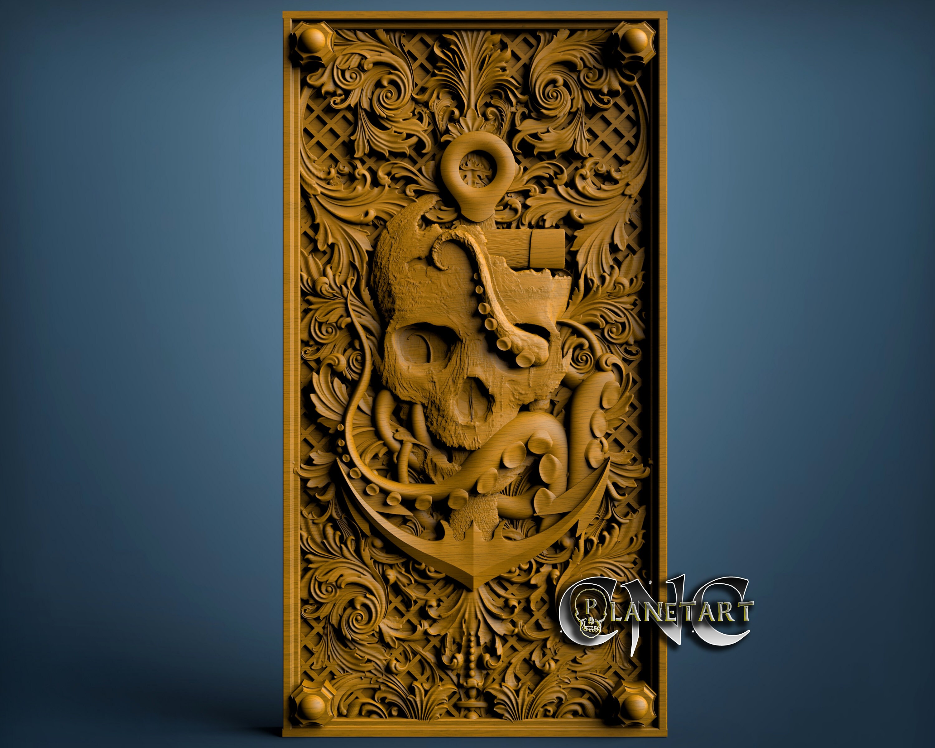 Skull Sea, 3D STL Model, CNC Router Engraver, Artcam, Aspire, CNC Files ...