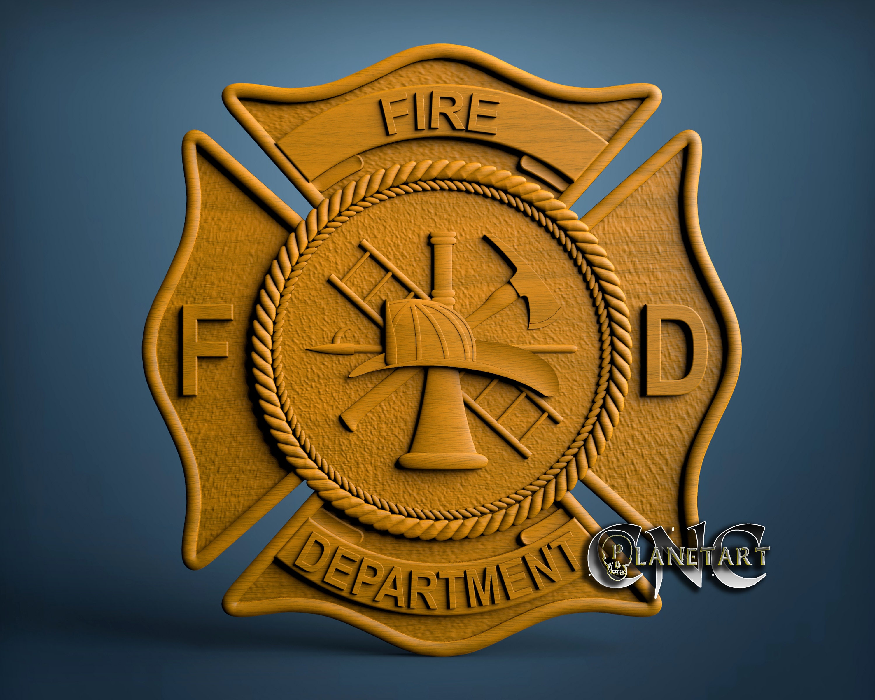 Fire Department Badge 3D STL Model CNC Router Engraver - Etsy Canada